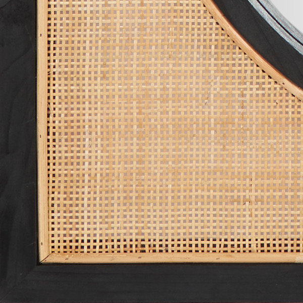 AllModern Nela Wood And Rattan Flat Wall Mirror | Wayfair